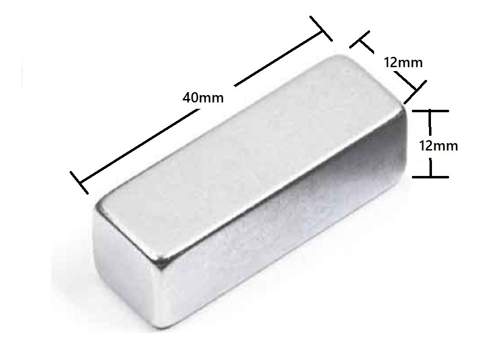 Iman Neodimio Potente 40 X 12 X 12 Mm Bloque X 1 Unidad – EGA COLOMBIA
