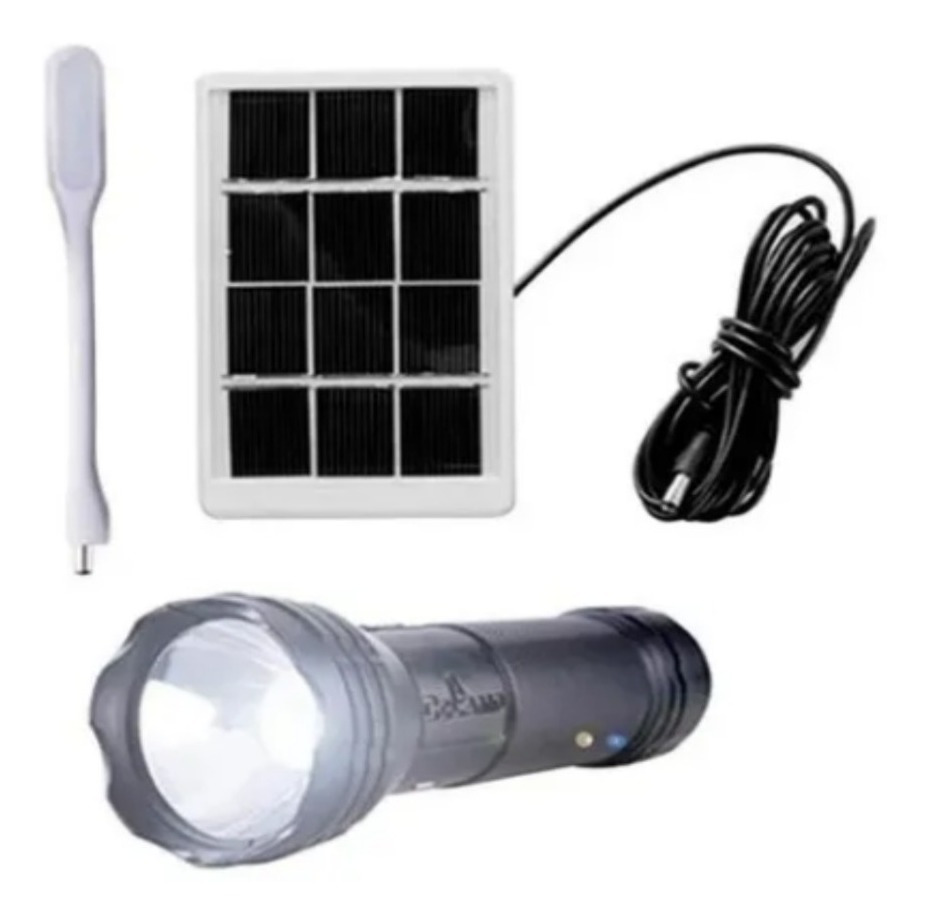 Linterna Recargable Con Panel Solar Mini Lampara Escritorio Blanco ...
